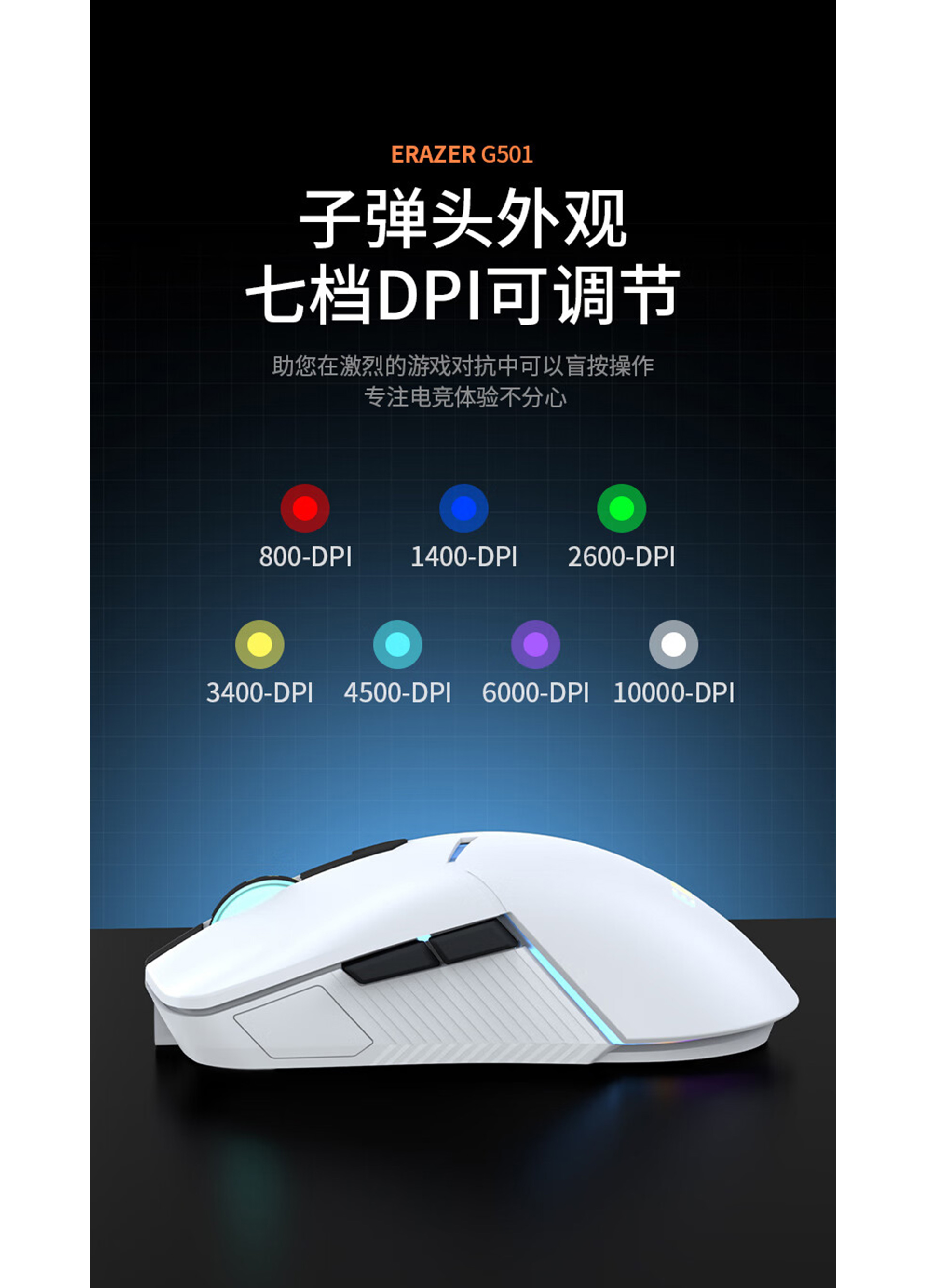 异能者无线电竞鼠标G501 白色_多少钱_参数_图片_价格_用户评价_联想商城